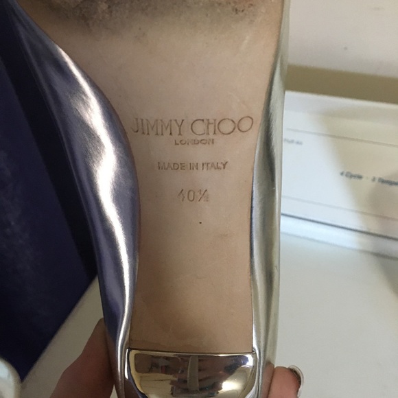 Jimmy Choo | Shoes | Jimmy Choo Silver Metallic Leather Romy Pumpd ...